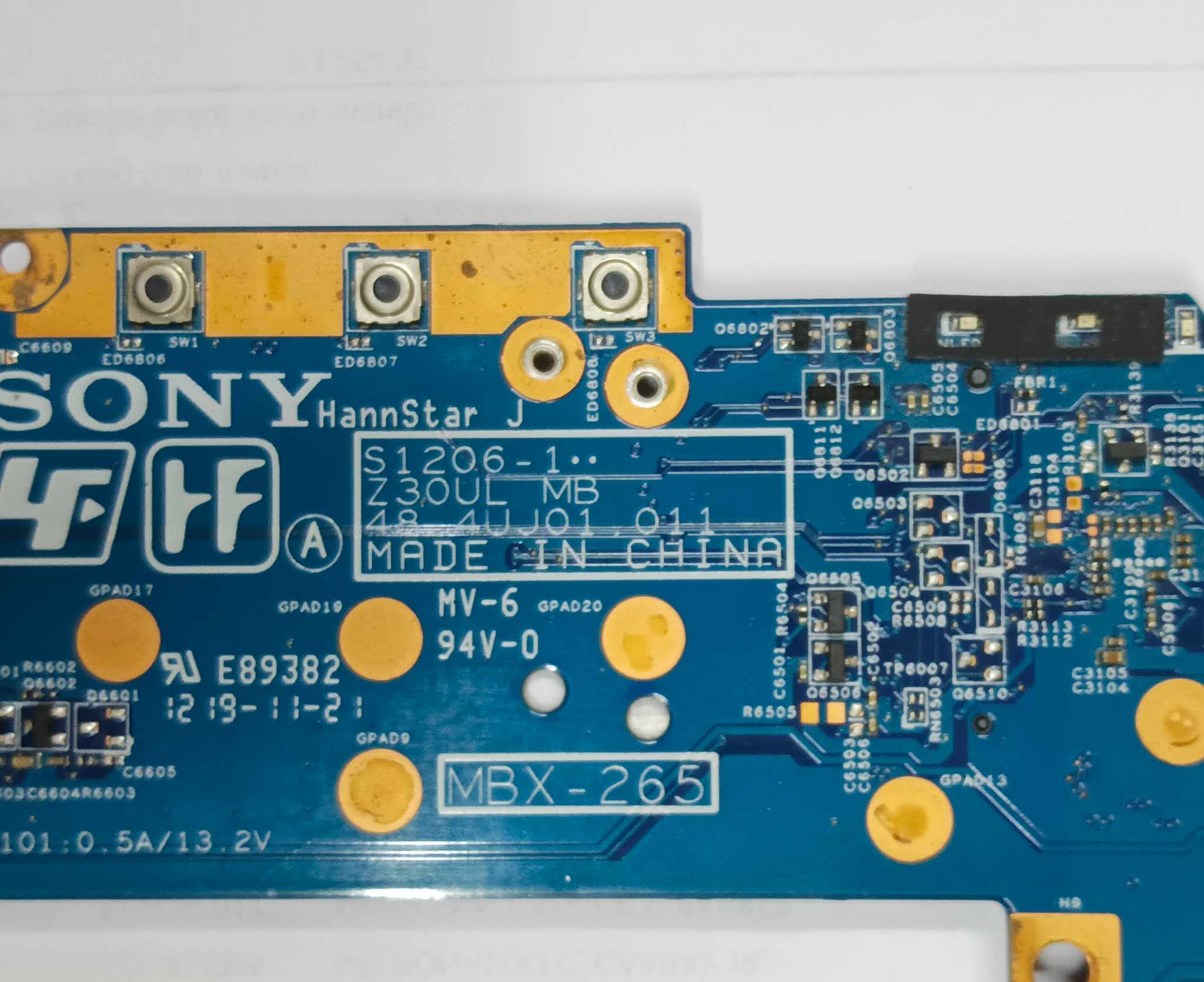 SONY Motherboard - Leaky MOSFET